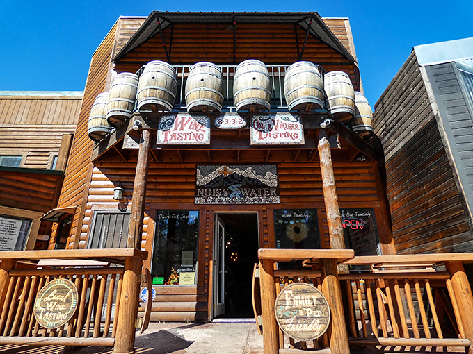 Those wine barrels aren't just for show—they're a promise of good times and even better tastings ahead.