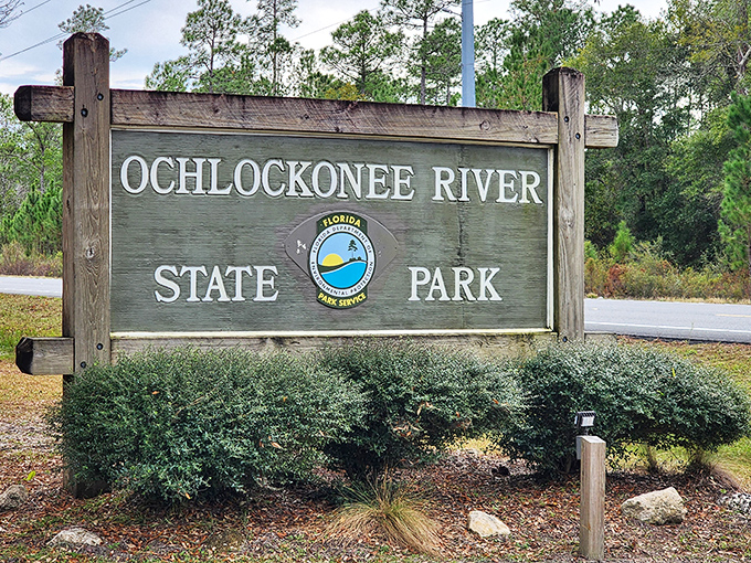 The name might tie your tongue in knots, but this wooden welcome sign promises adventures that are perfectly straightforward.