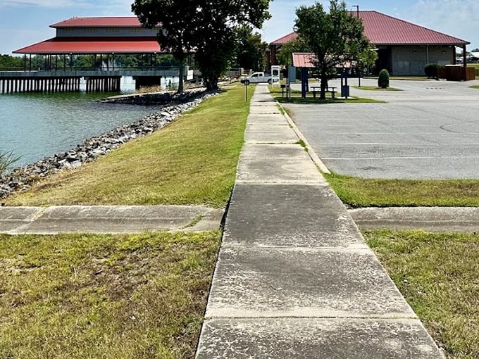 Saracen Landing offers a peaceful waterfront escape where the only rush hour involves ducks heading to shore for breadcrumbs.