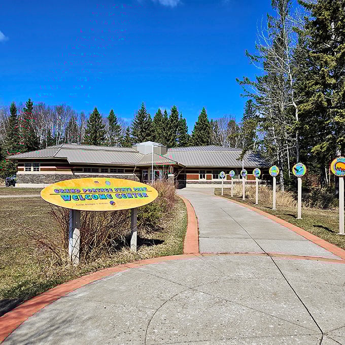 The welcome center stands like a friendly sentinel at Minnesota's northernmost edge, promising adventures beyond.