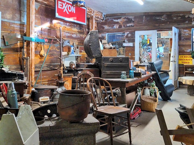 Time travel isn't science fiction here. This corner of the market houses everything from vintage cast iron to wooden chairs that have witnessed decades of family dinners.