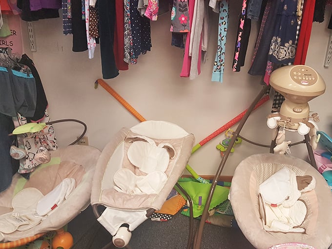Baby gear paradise! Where tiny humans' gently-used thrones await new royalty at prices that won't have parents crying louder than their newborns.
