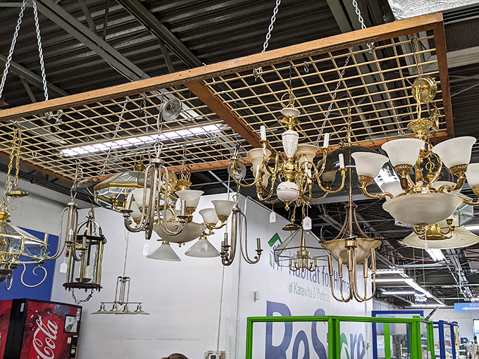 Chandelier heaven! Where else can you find ballroom-worthy lighting fixtures that let you feel like royalty without requiring a royal budget?