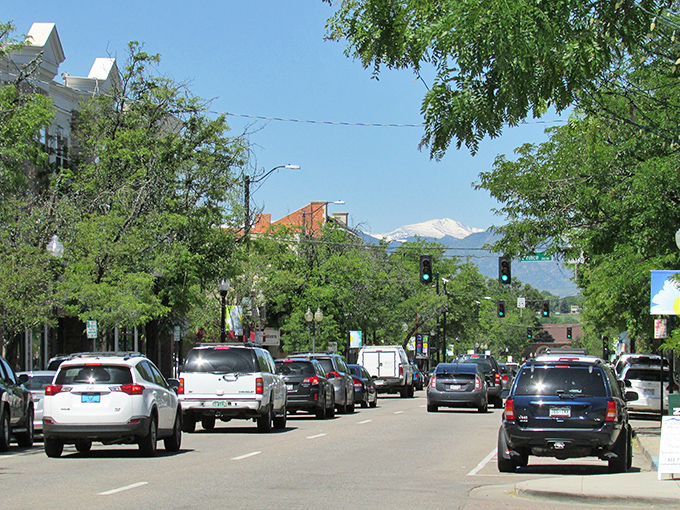 Downtown Littleton offers that rarest of Colorado views &ndash; snow-capped peaks framing a Main Street where parking doesn't require a sherpa guide.