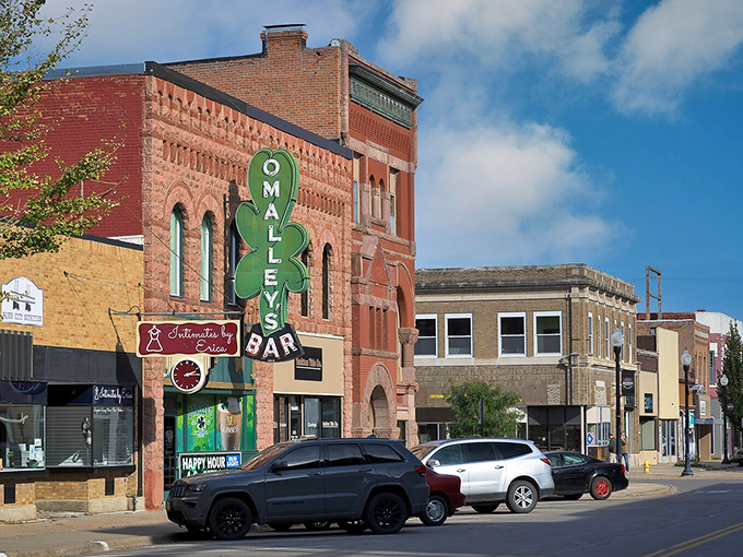 O'Malley's Bar's iconic shamrock sign has been welcoming thirsty travelers for generations, proving some landmarks are more refreshing than others.