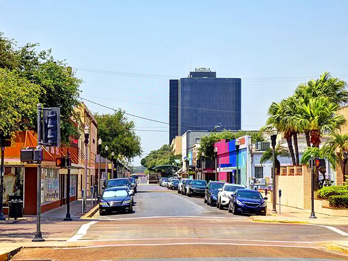 Downtown McAllen's vibrant streetscape showcases the city's colorful personality. Those aren't just buildings&mdash;they're conversation starters with foundations.