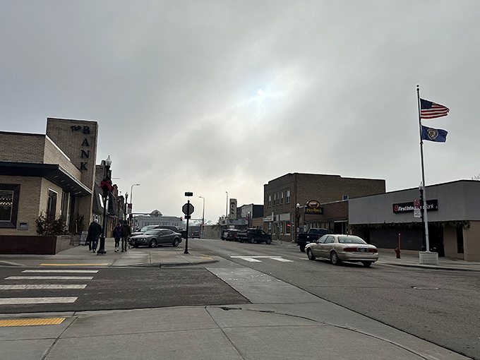 Even on overcast days, Milbank's downtown maintains its quiet dignity, a testament to prairie perseverance.