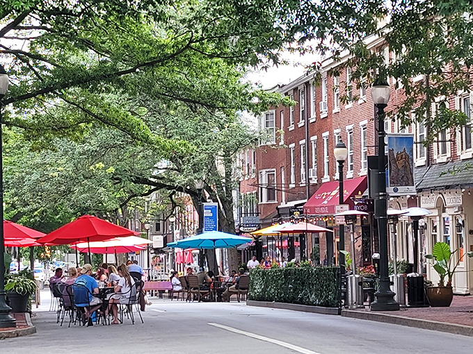 Outdoor dining under a canopy of trees transforms Gay Street into a European-style caf&eacute; scene. Suddenly Pennsylvania feels like Paris!