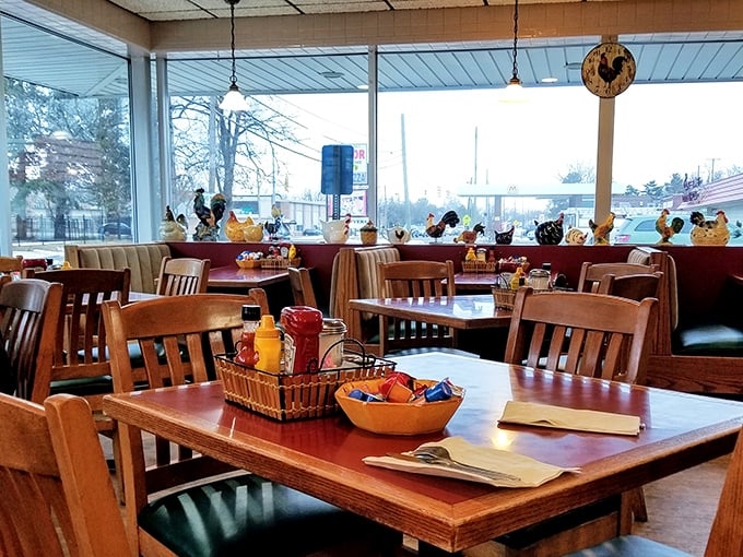Wooden tables bathed in natural light create the perfect stage for morning's greatest performance &ndash; breakfast with a view.