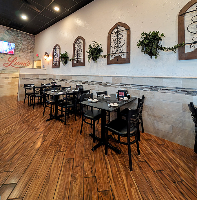 The dining room strikes that perfect balance&mdash;intimate enough for date night, spacious enough that you won't hear your neighbor's life story.