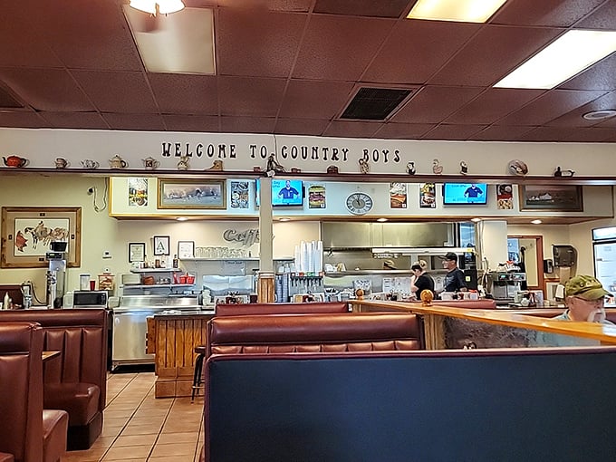 Step inside and the "WELCOME TO COUNTRY BOYS" sign isn't just letters on a wall—it's a promise of hospitality that's kept with every coffee refill.