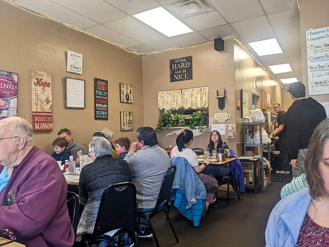 Where inspirational wall art meets serious eating. The packed dining room at Just Judy's isn't Instagram-engineered&mdash;it's naturally occurring breakfast magnetism.