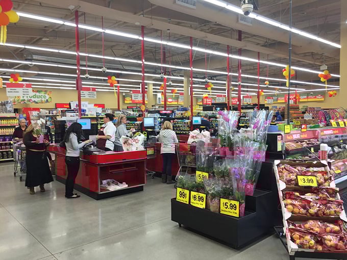 Checkout lines bustling with savvy shoppers who've cracked the code to California living without the California price tag.