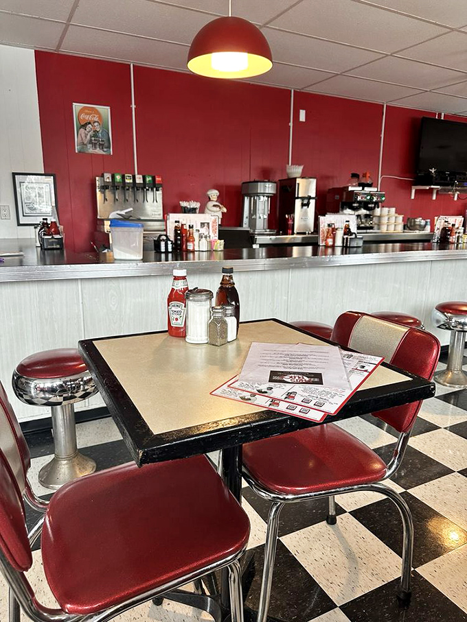 Red vinyl chairs, checkered floors, and that unmistakable diner glow &ndash; stepping inside Pazi's is like walking onto the set of "Happy Days," but with better coffee.