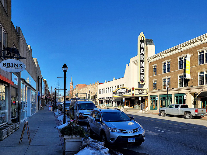 Main Street in winter reveals Torrington's practical charm&mdash;fewer crowds than Mystic, more parking than New Haven, and zero pretension about either fact.