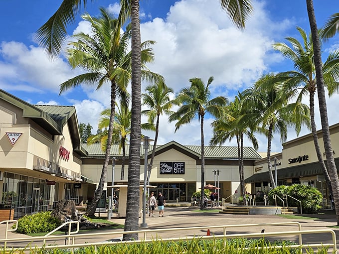 Open-air shopping means the trade winds keep you cool while you're heating up those credit cards.
