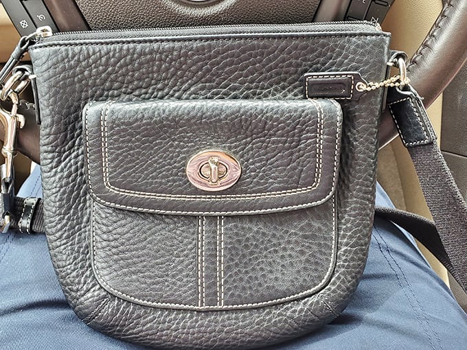 This leather Coach purse for under $25 is the thrift equivalent of finding a Picasso at a garage sale. Quality craftsmanship with stories to tell.