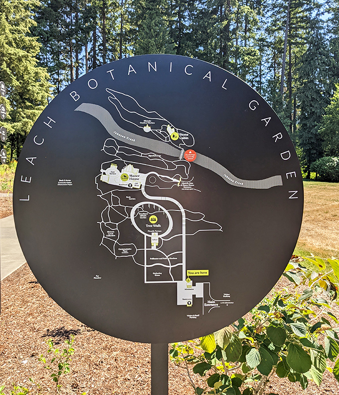This circular map sign proves that getting lost here would actually be a delightful problem to have.