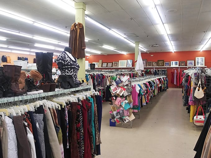 A rainbow of possibilities awaits in the women's clothing section, where yesterday's fashion finds become tomorrow's signature style statements.