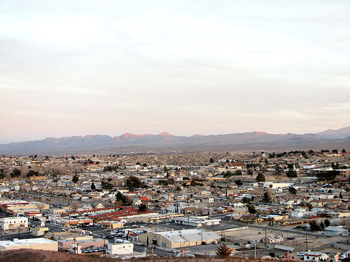 Barstow's desert landscape stretches toward distant mountains, where affordable living meets wide-open spaces.