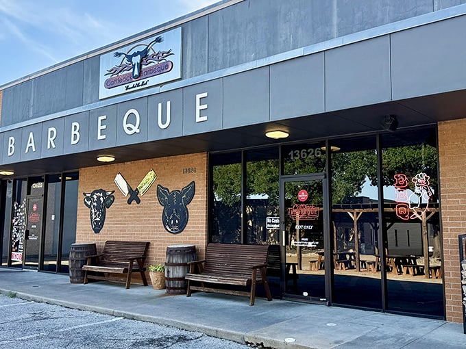 Cattleack's storefront says it all: BARBEQUE in big letters, because priorities matter.