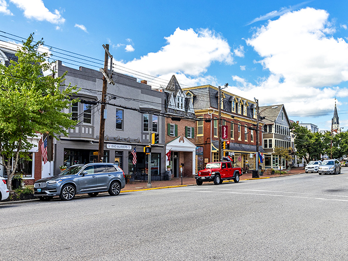 Chestertown's Main Street - where brick buildings and blue skies create the perfect small-town symphony. Norman Rockwell would approve!