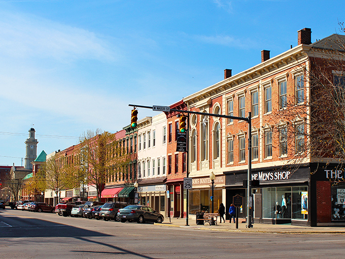 Chillicothe's beautiful brick buildings stand tall against blue skies, preserving history while housing modern local businesses.