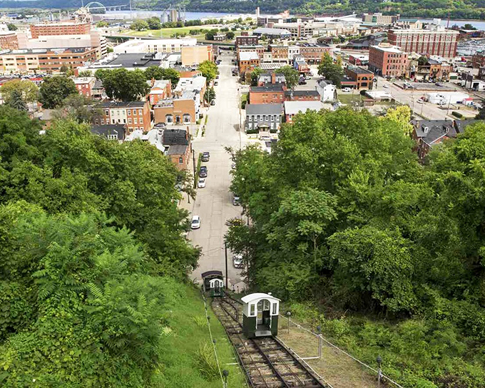 Dubuque's iconic funicular railway climbs the bluff like a determined retiree scaling the stairs&mdash;slowly but with spectacular views worth every penny.