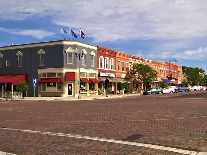 Lindsborg's downtown looks like a Swedish postcard come to life.