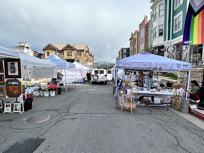 Park City's streets transform into a treasure hunter's playground where every tent holds potential magic. 