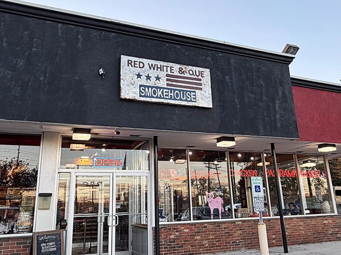 Red White & Que's patriotic facade isn't just for show&mdash;it's a smoke-filled salute to American barbecue tradition in suburban New Jersey.