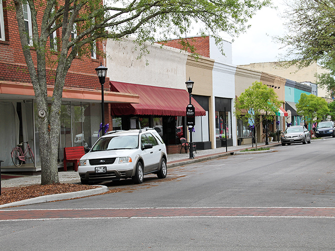 The "Front Porch of the Lowcountry" delivers with its colorful storefronts and small-town atmosphere that feels like stepping back in time.
