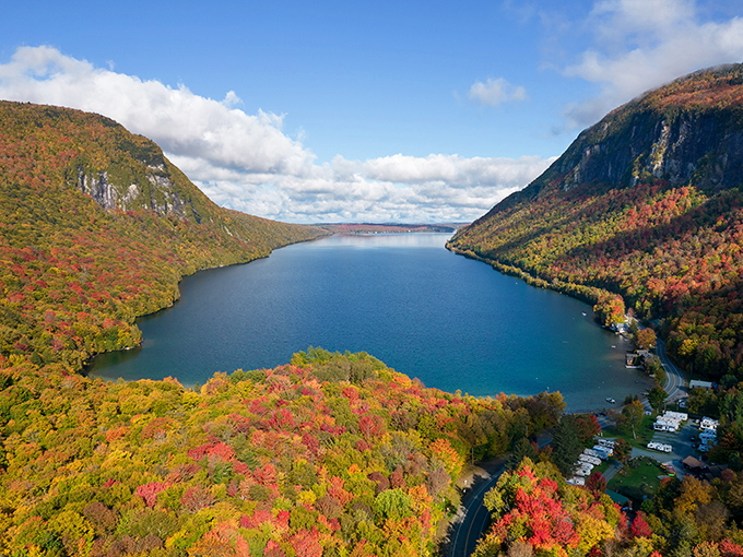 Lake Willoughby's dramatic cliffs plunge into crystal waters, creating Vermont's answer to a Norwegian fjord&mdash;no passport required!