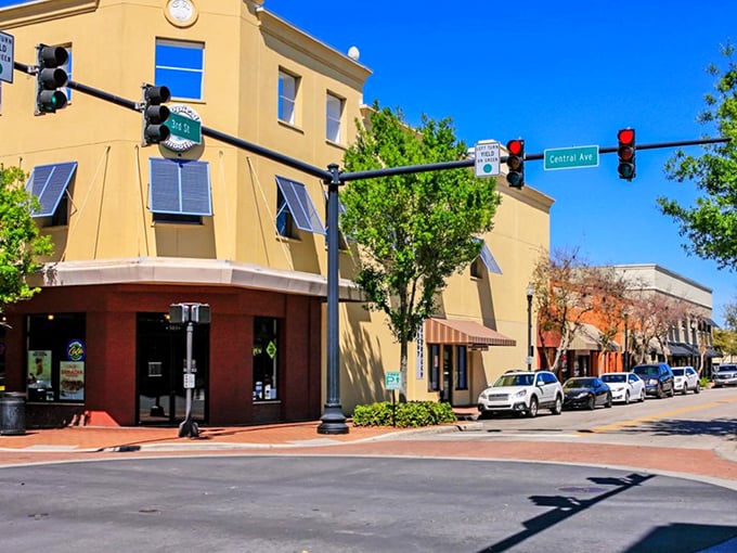 Winter Haven's awnings create a rainbow of shade where your retirement dollars stretch further than your waistband at Thanksgiving.