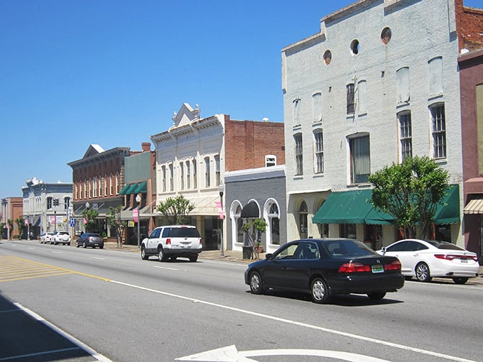 These colorful brick buildings in Americus aren't just pretty facades – they house local businesses with small-town prices.