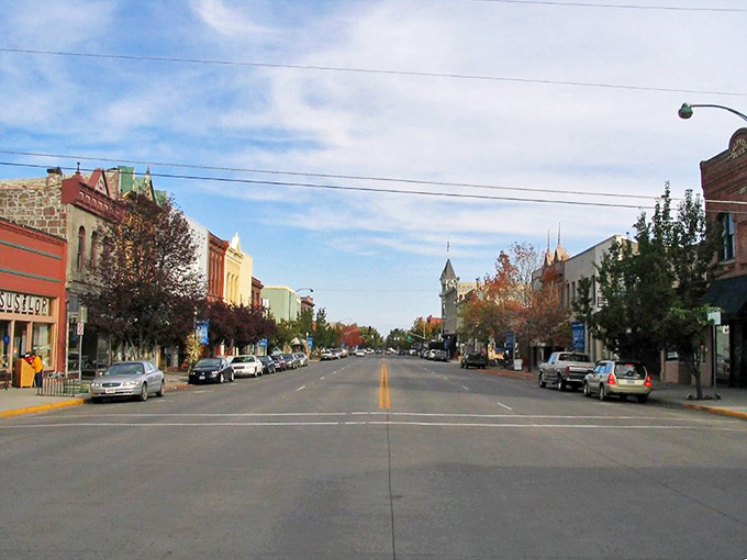 Classic storefronts line Baker City's downtown, where every building whispers tales of miners and merchants from days gone by.