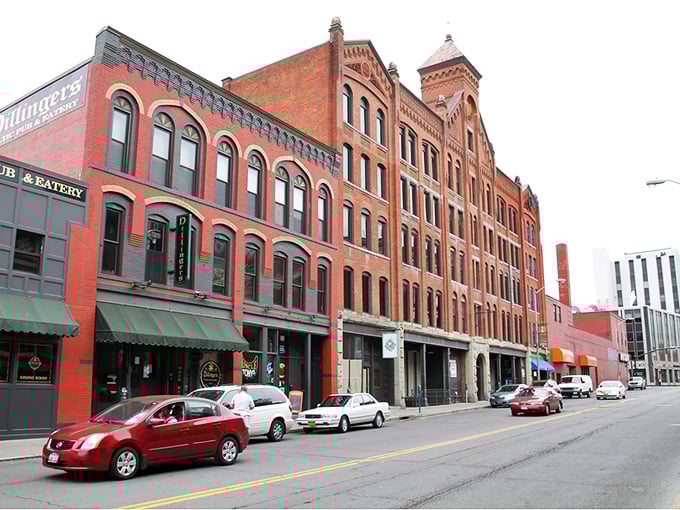 Historic buildings in downtown Binghamton create a skyline that's both humble and impressive. Red brick never goes out of style in this charming riverside city.