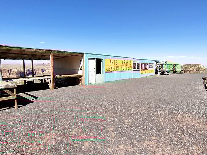 Colorful desert commerce at its most authentic. This roadside arts and crafts shop is the desert's version of a mall&mdash;minus the food court drama.