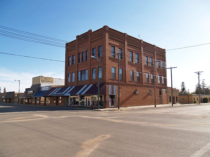That corner building has watched generations pass by&mdash;Bottineau's downtown architecture is a masterclass in timeless prairie elegance.