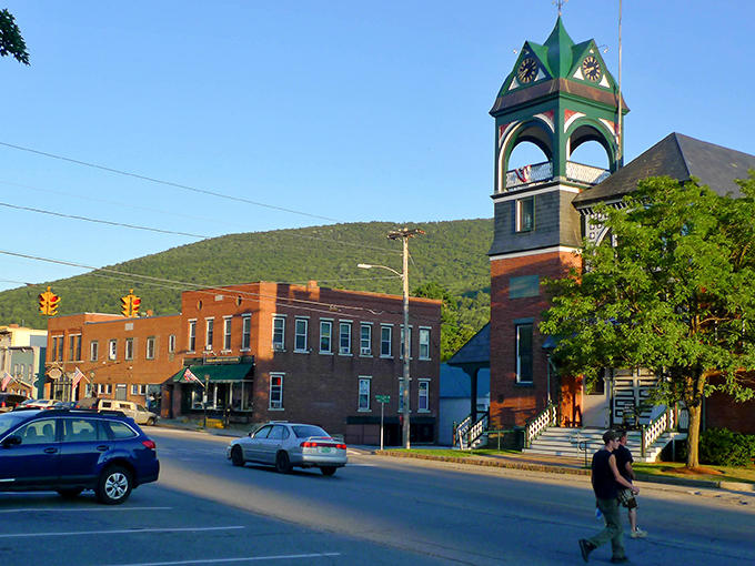 That distinctive green clock tower watches over Bristol's Main Street, keeping time at Vermont's leisurely pace.