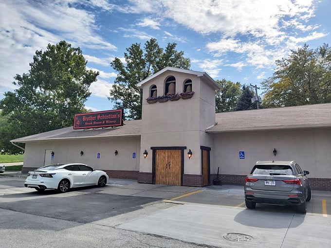 Who knew monks were such beef experts? Brother Sebastian's unique exterior hints at the divine dining experience waiting inside.