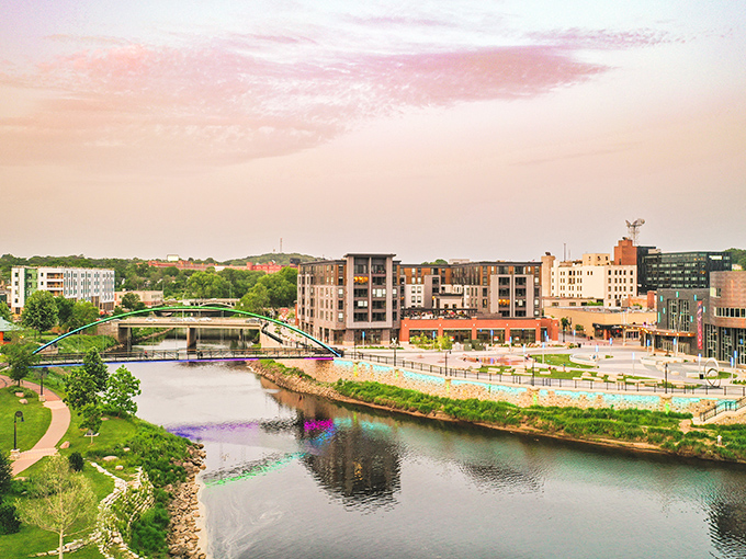 The Chippewa River flows through Eau Claire, creating a waterfront paradise that big cities would charge millions for.