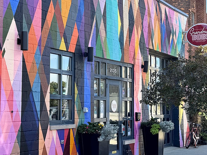 This isn't just street art &ndash; it's a street-art-worthy pizzeria. Grandma Bob's vibrant exterior matches its creative approach to Detroit-style pies.