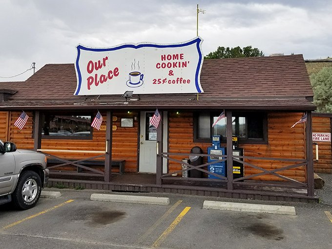 When a log cabin restaurant promises "home cookin'," you know you're in for something special and satisfying.