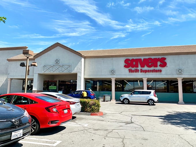Under the bright California sky, Savers stands ready for bargain hunters. Inside awaits furniture with previous lives but plenty of stories left to tell.