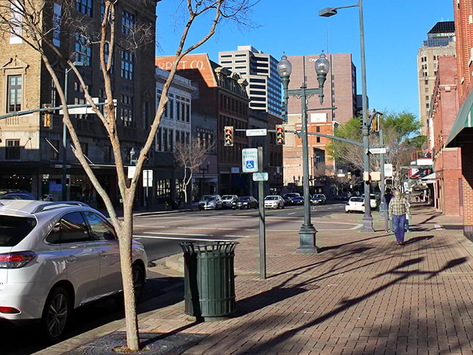 Downtown Shreveport's brick-paved streets invite you to slow down and remember when "browsing" meant actual window shopping, not scrolling.