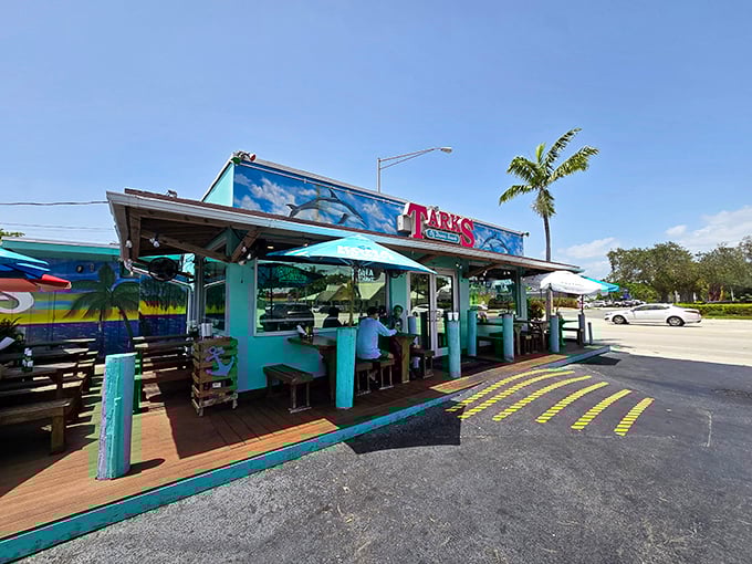 This little blue seafood shack with rainbow umbrellas is Florida's answer to "location, location, location"&mdash;who needs ocean views when the fish is this fresh?