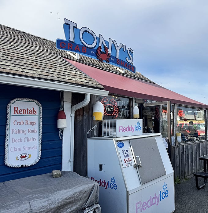 The red awning and crab sign aren't subtle hints &ndash; they're bold declarations that seafood magic happens here daily.