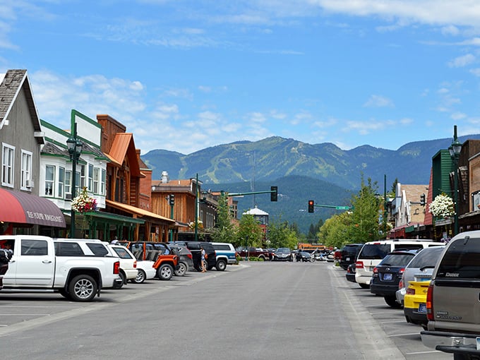 In Whitefish, even parking your car feels like a scenic experience. Those mountains aren't showing off&mdash;they're just being themselves.