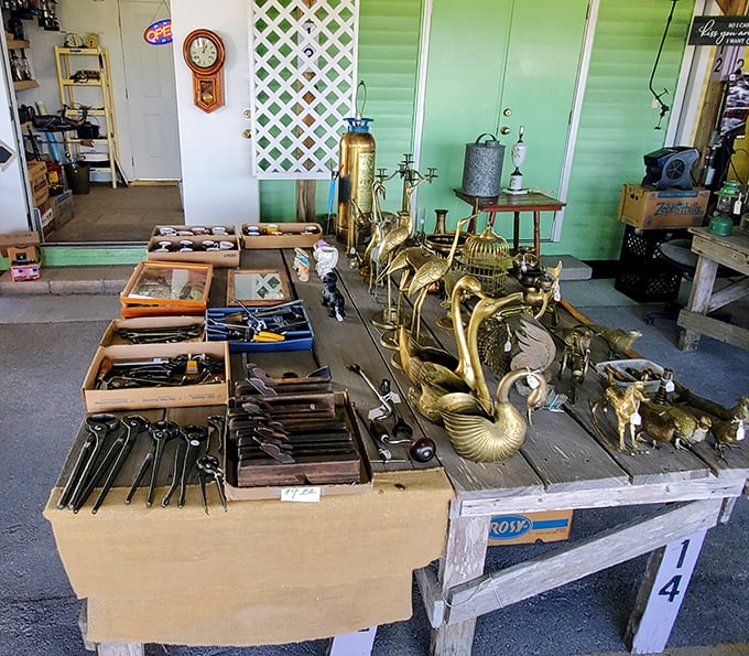 This brass menagerie isn't just decoration; it's a golden opportunity to find that conversation piece your mantel's been missing.